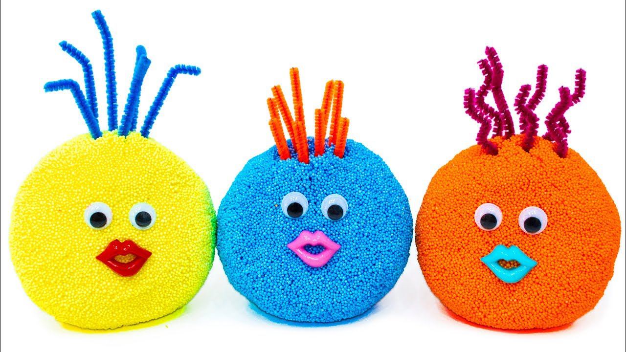 Чуддики из Шарикового Пластилина - Учить Цвета с игрушками Смешарики Фиксики Маша и Медведь