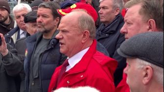 ГЕННАДИЙ ЗЮГАНОВ 1 МАЯ 2023 ГОДА НА ПРАЗДНОВАНИИ ПЕРВОМАЯ В МОСКВЕ