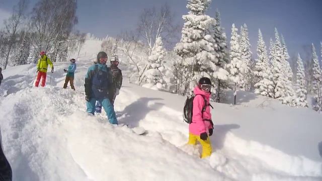 2016.03.05 Шерегеш, Северный Мустаг, один из спусков. Пухляк