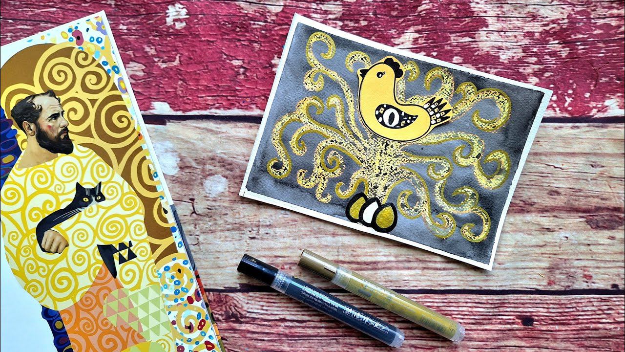 Пасхальная открытка по мотивам Густава Климта "Древо жизни" Искусство детям  Творчество с ребёнком