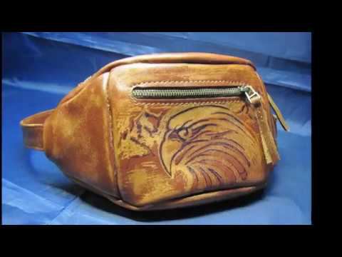 Сумка мужская-поясная. СКСтиль. Искусственное старение.