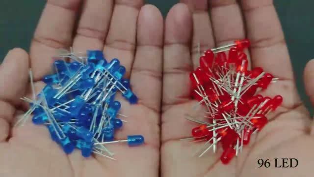 96 светодиодов, CD4017, NE555 и все это навесным монтажом