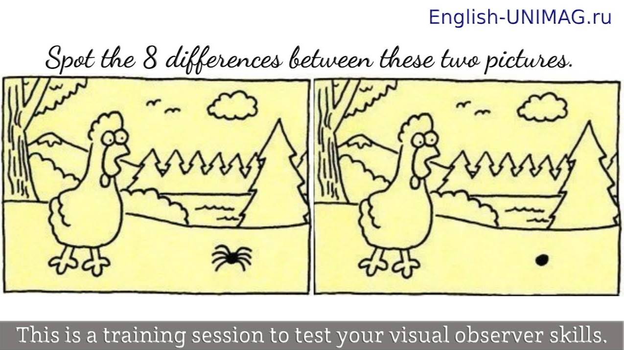 Английский онлайн тест на вашу  наблюдательность и способность адекватно анализировать информацию.