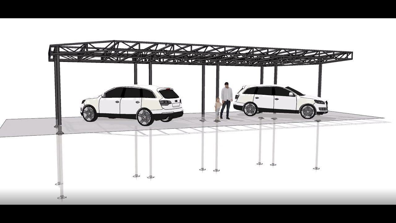 Каркас под автонавес по ТЗ - 14х4,5х2,7*м