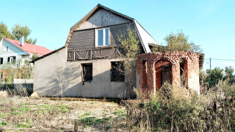 обзор участка продажа Голенищево ПМЖ ЛПХ газ по границе недостроенный дом Клин #АэНБИ #Недвижимость