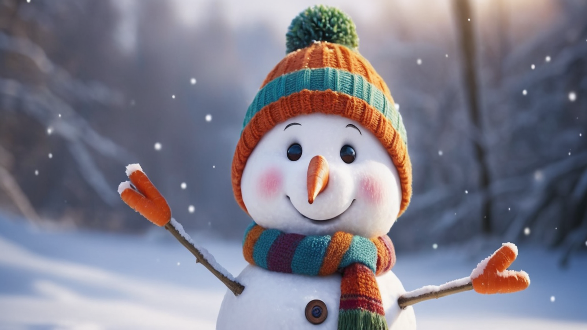 Счастливый снеговик