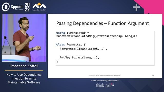 How to Use C++ Dependency Injection to Write Maintainable Software - Francesco Zoffoli CppCon 2022