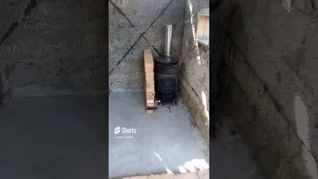 Проект "Баня". Предварительная установка печи.