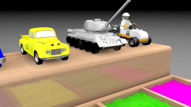 Мультики для детей про машинки, учим цвета