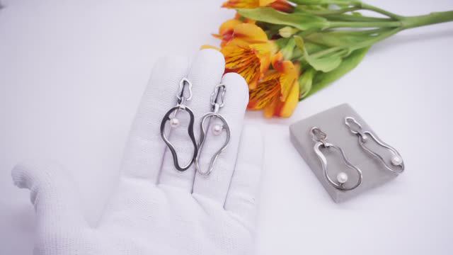 Серьги "Севилья" жемчуг натуральный посеребрение 4058 подвески трансформеры Хорошие Вещи