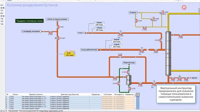 RTsim - компьютерный тренажер с РСУ для колонны разделения бутанов