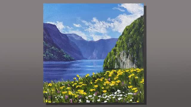(24) How to Paint Lake Flowers _ Acrylic Painting _ Correa Art
