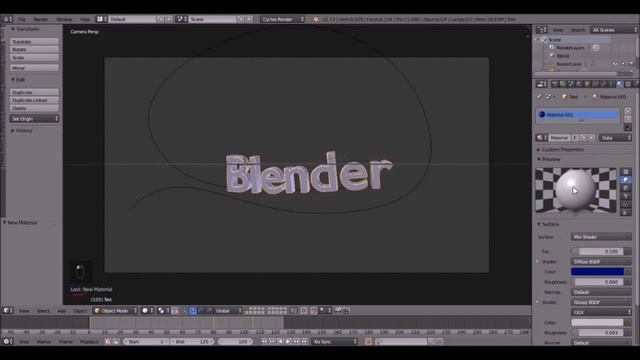 Как сделать анимацию изогнутого текста в Blender (How to Make A Curvy Text Animation in Blender)