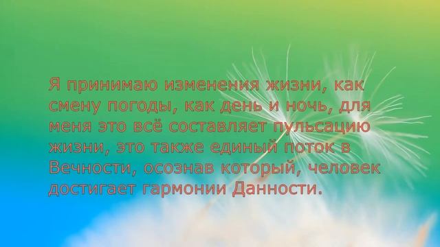 Я принимаю тебя жизнь с любовью в сердце.