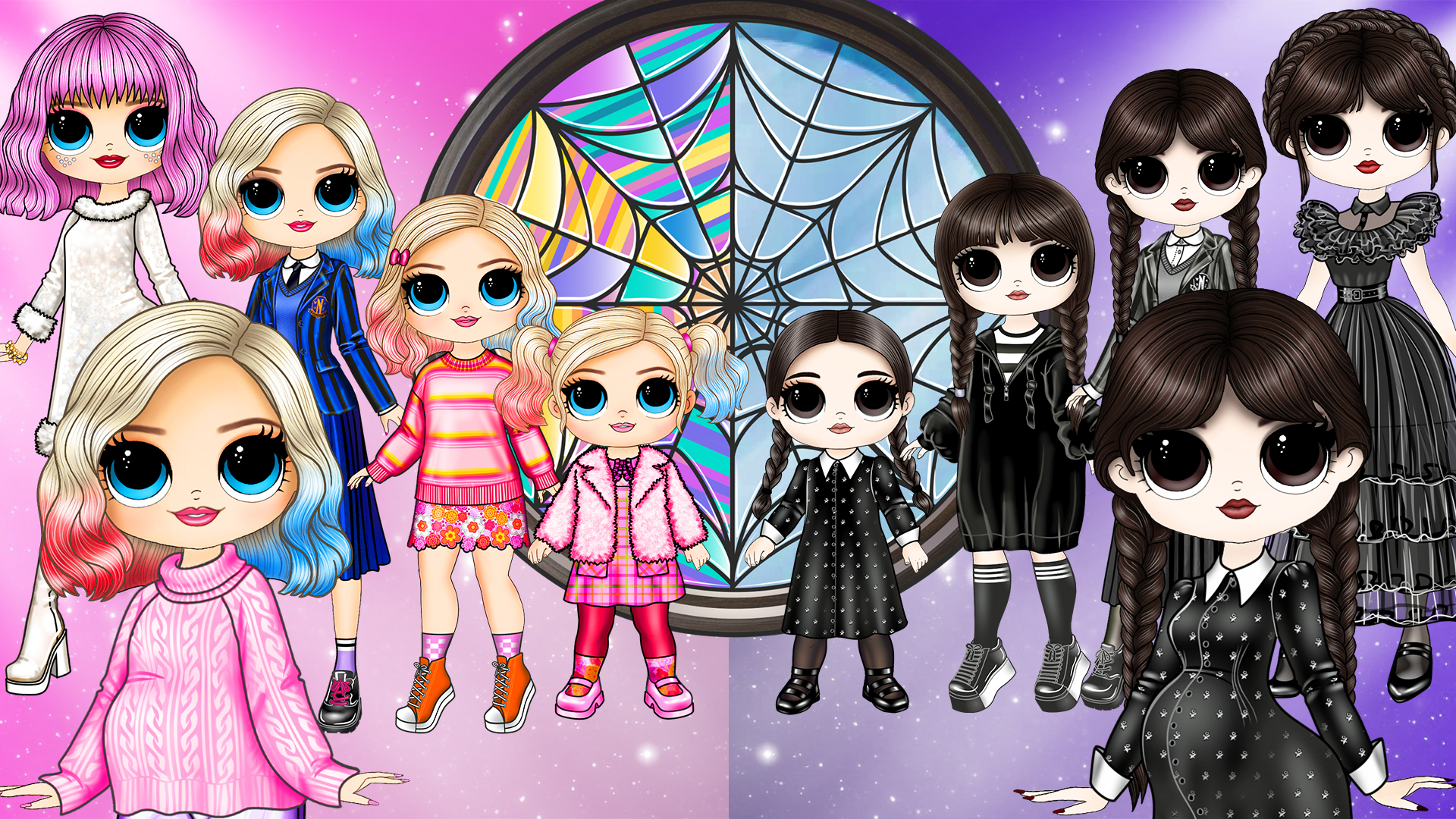 Уэнсдей Аддамс и Энид растут и становятся мамами ?? Бумажные Куклы и Сюрпризы