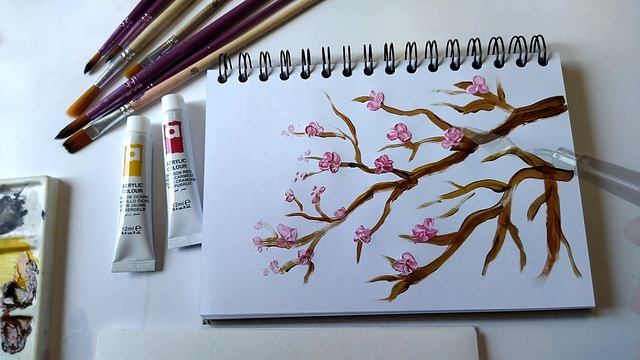 КАК Нарисовать цветущее дерево.mp4