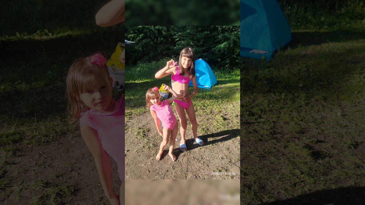 Бьём пиньятау. Часть 3 #пиньята #деньрожденья #дети #лето #лес #природа