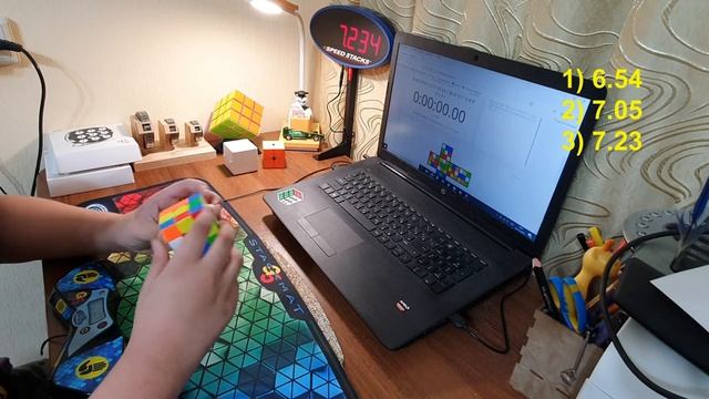 Сборки кубика Рубика 7.28с (среднее время) + 5.64с (единичная попытка) | Тренировочная сессия