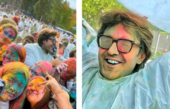 АНДРЕЯ МАЛАХОВА ЗАБРОСАЛИ РАЗНОЦВЕТНОЙ КРАСКОЙ