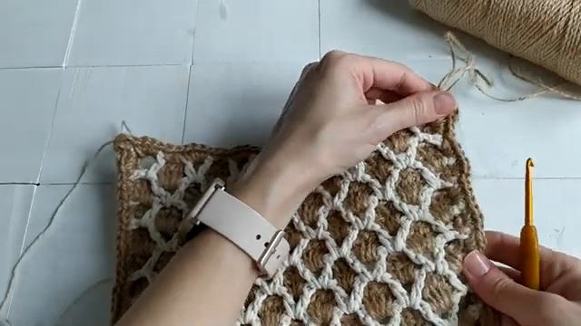 ?из ЛЮБОЙ пряжи, ШИКАРНЫЙ плед, салфетка ? и даже КОВЁР ‼️ crochet pattern_[360p].mp4