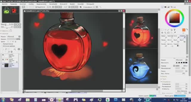 Рисую бутылочки на компьютере.  Draw bottles digital art speedpaint _ быстрая версия
