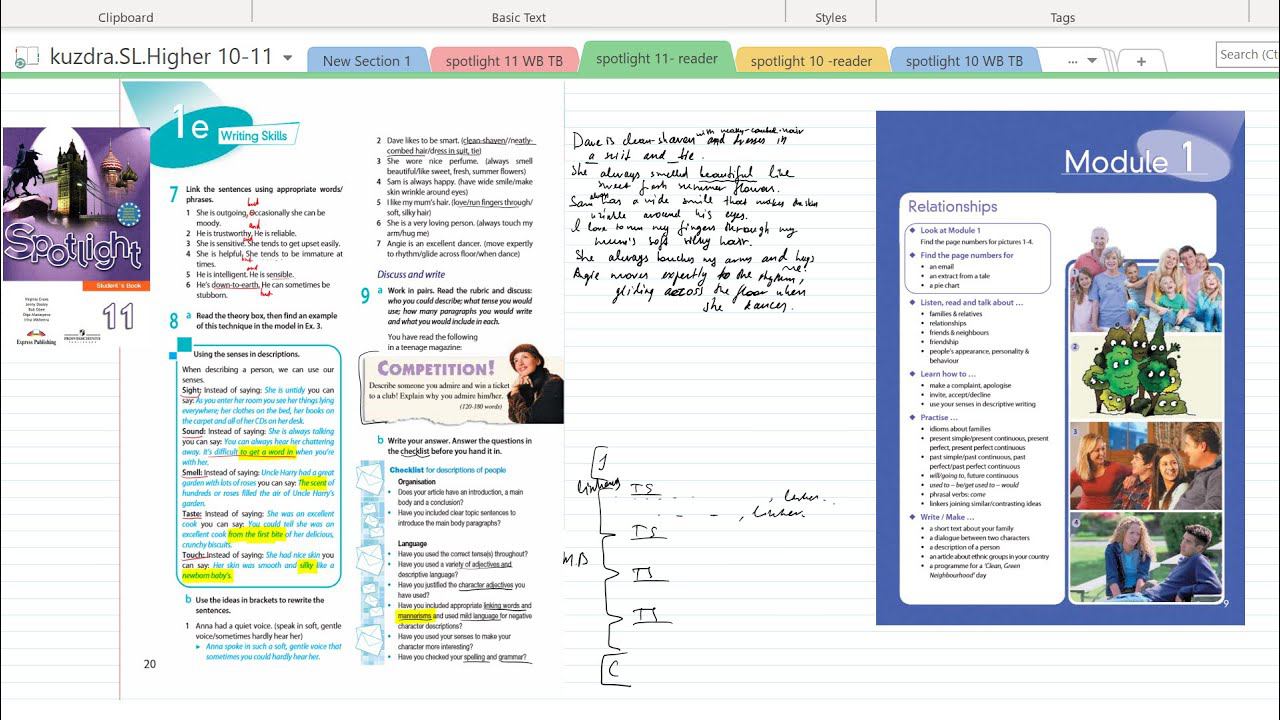 16. Spotlight 11. Unit 1e. Writing skills part 2