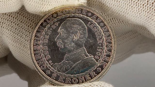 Дания 2 кроны, 1906 года. Смерть Кристиана IX и вступление на престол Фредерика VIII.