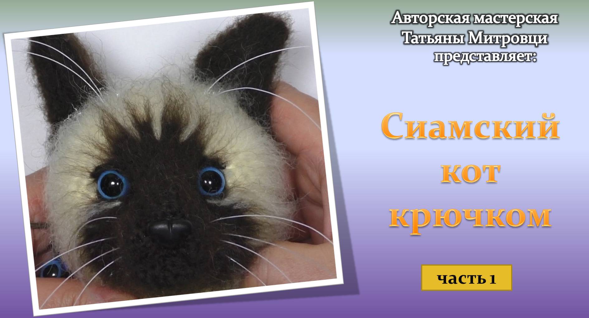 Сиамский кот крючком -(1 часть) Видео МК