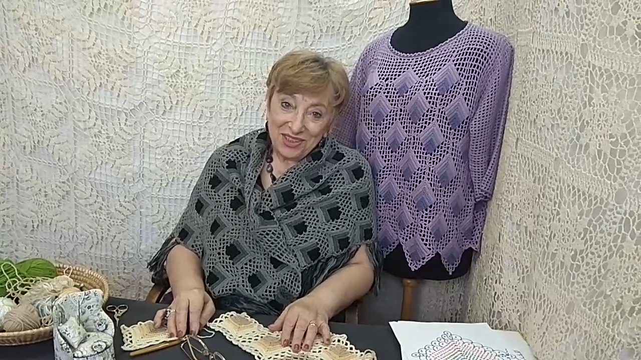 Шаль "Перья". Мастер-класс по вязанию крючком от О. С. Литвиной.