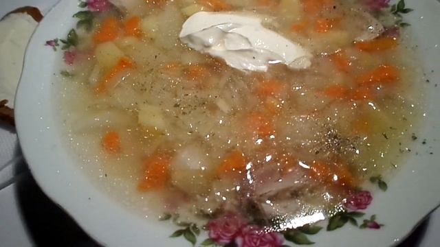 Суп куриный с капустой