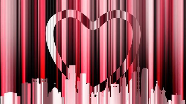 Фон с очертаниями города. Москва. Столица России. Зеркальный эффект. Фон в 4K.