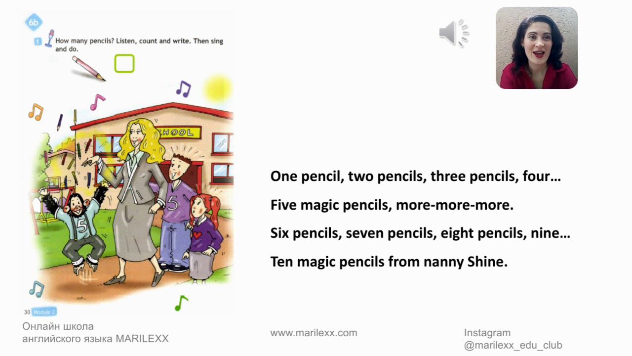 Spotlight Starter (Module 2) урок 6b ПЕСНЯ One pencil, two pencils