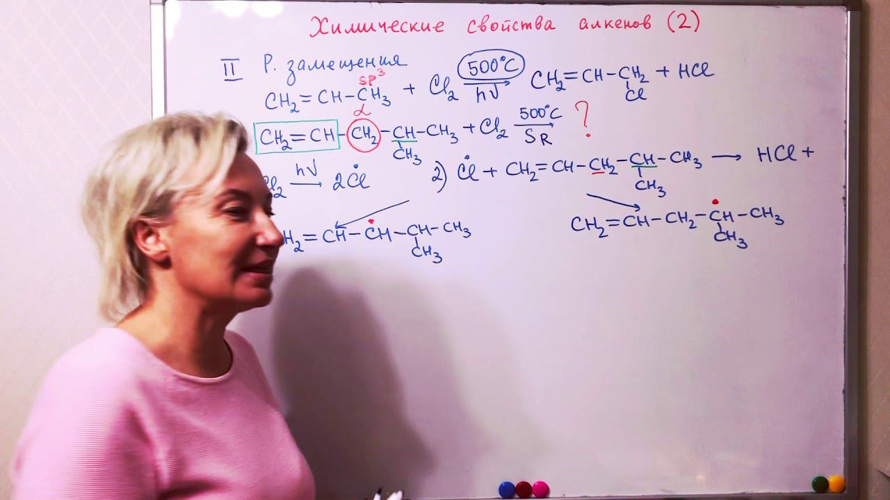 10 класс.  Свойства алкенов.  Замещение и полимеризация.  Часть 2
