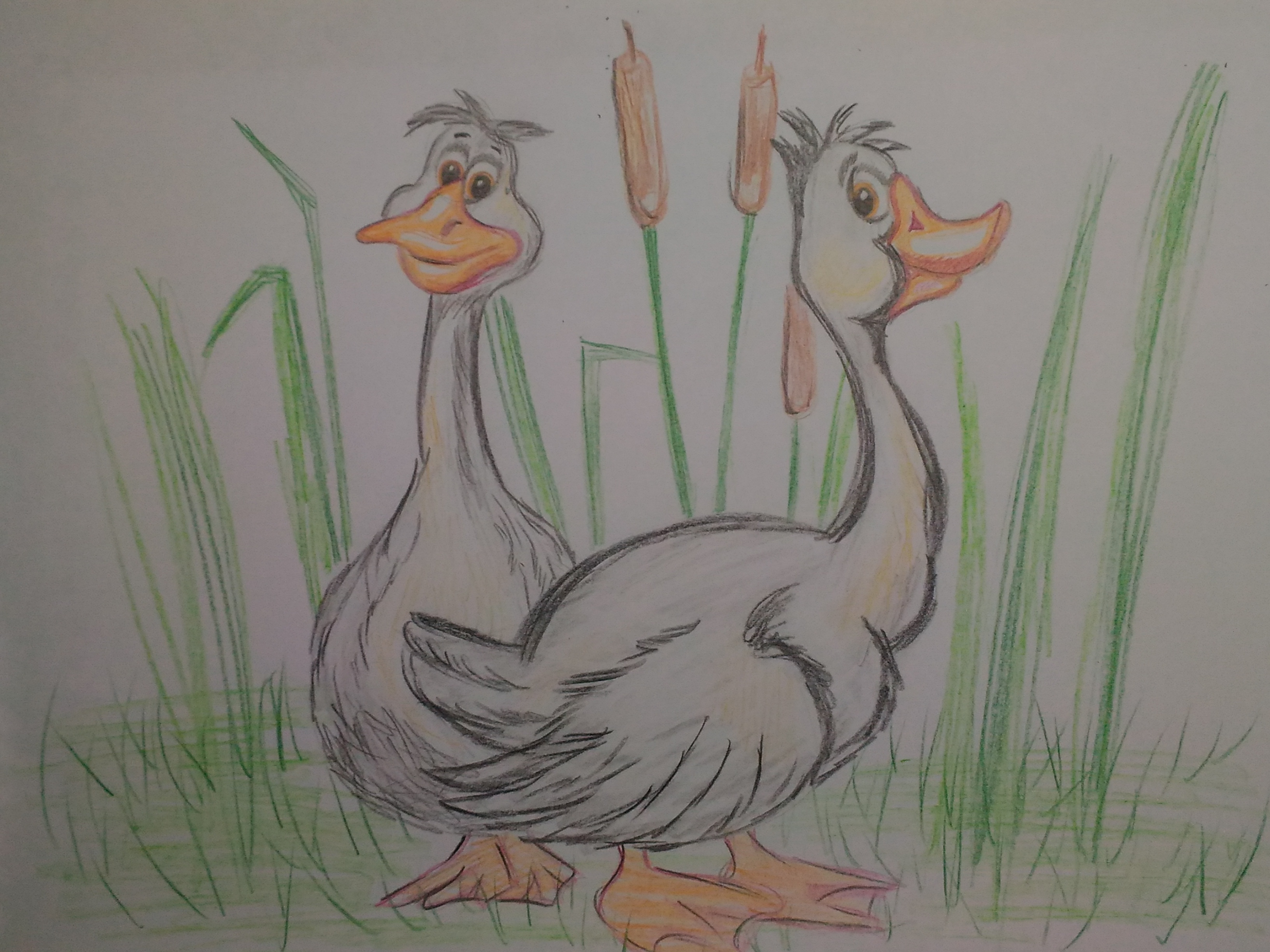 Как нарисовать гусей