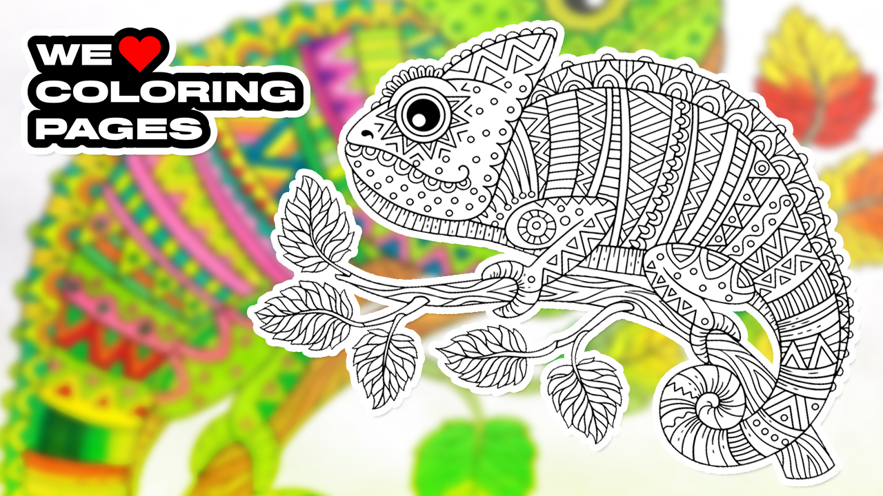 #33 Хамелеон Анти-Стресс Раскраска | МЫ ❤️ РАСКРАСКИ