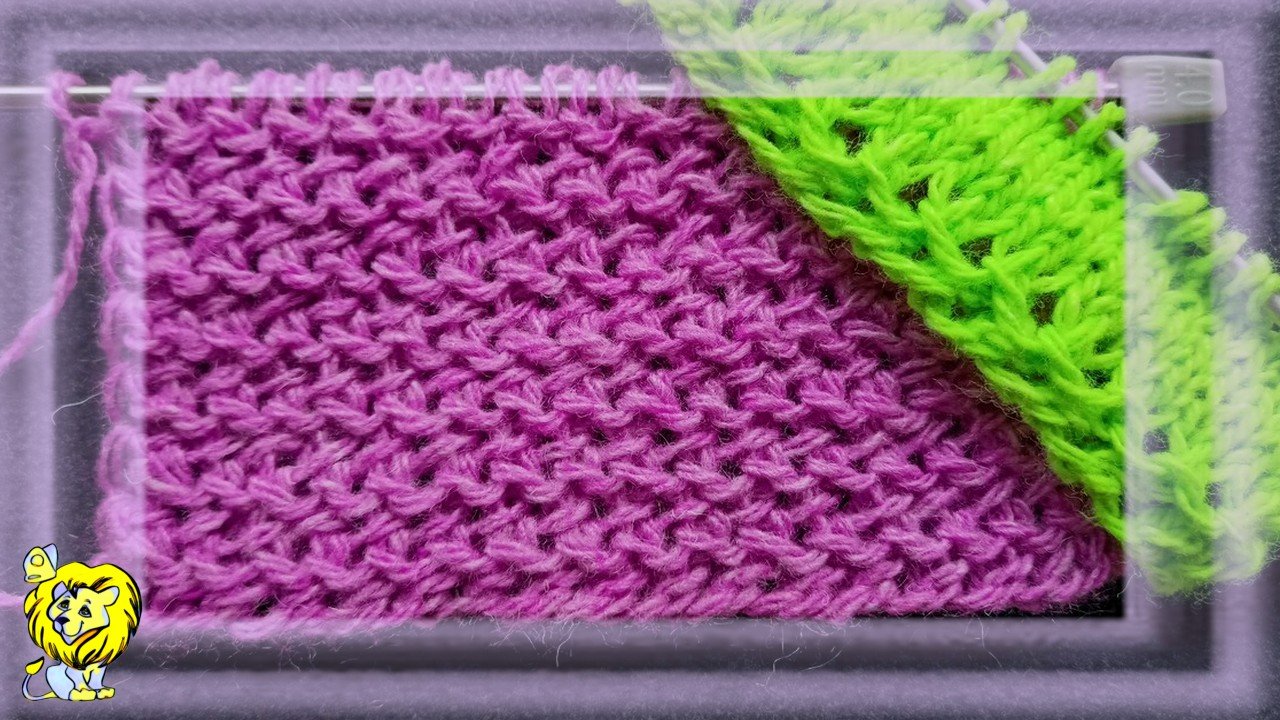 Объёмный узор для вязания полотна и отделки края. Раппорт в один ряд