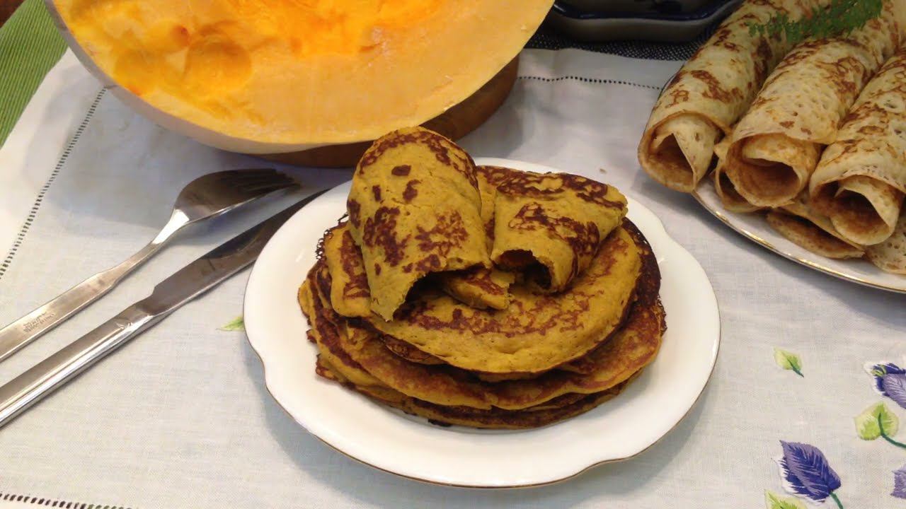 Тыквенные блины на дрожжах (с корицей и имбирем)