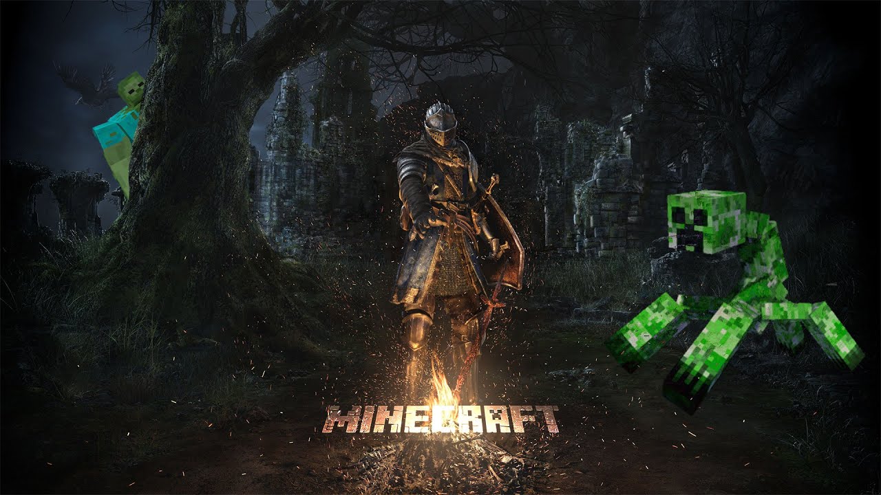 Дарк Соулс и Майнкрафт в одном видео. Салат Игр #1