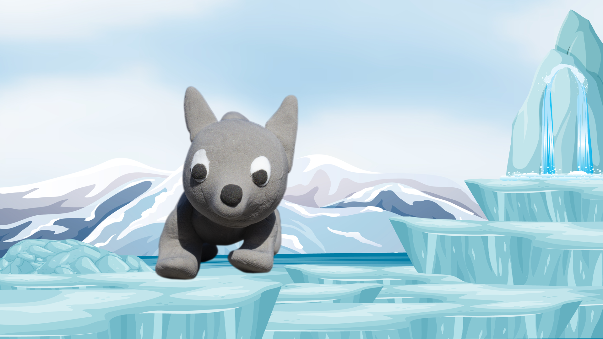 Как слепить из воздушного пластилина волчонка Ильму из мультфильма Умка.