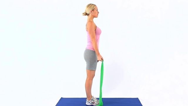 10. Сгибание локтя ладонью вверх со спортивной лентой.