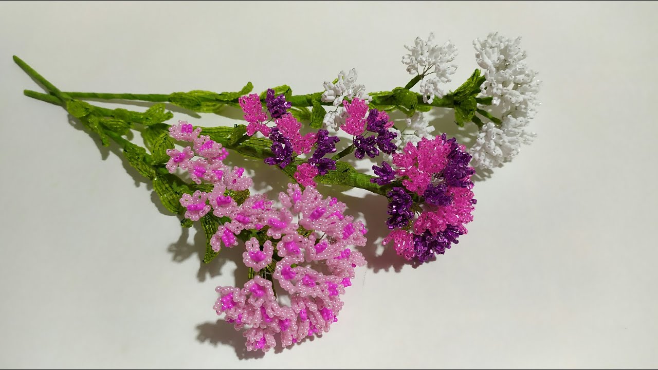 Цветы из бисера.1 часть. Спирея японская. Букет из бисера.Мастер класс. Пошаговый мк для начинающих.