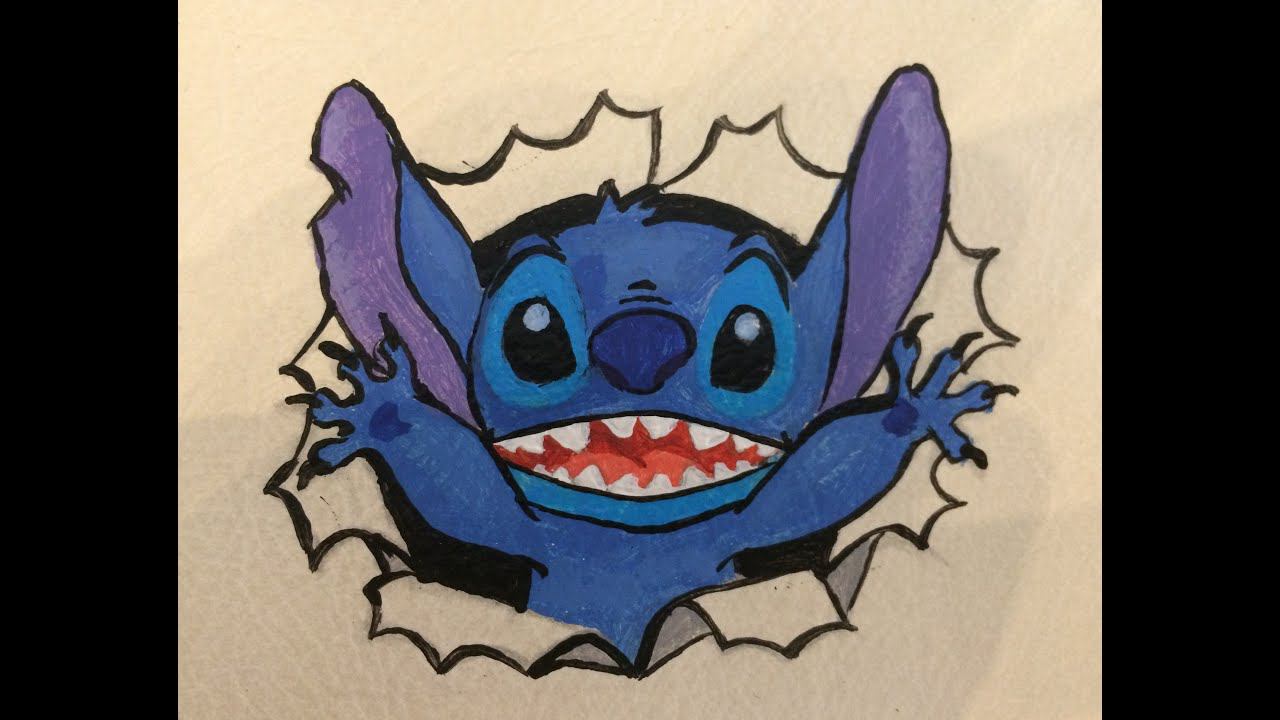 Нарисовать Стича (рисунок по коже)