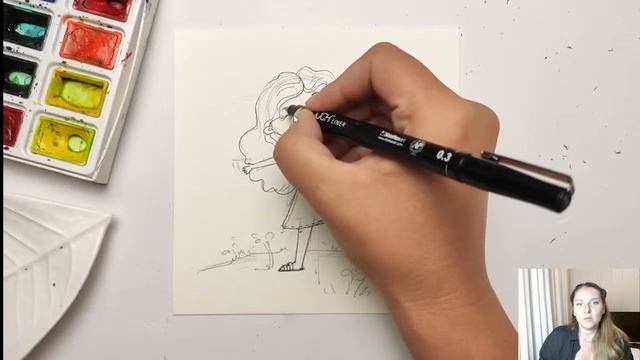 урок акварельного рисования "Девочка в мае"