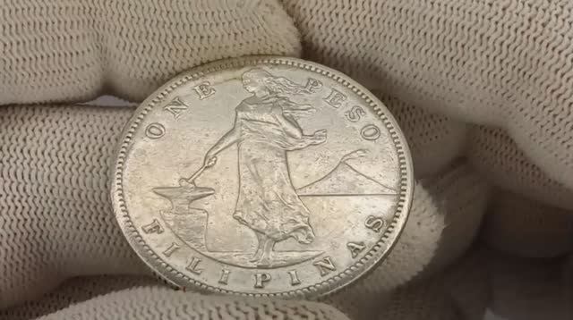 Филиппины 1 песо, 1908 года Отметка монетного двора S   Сан Франциско.