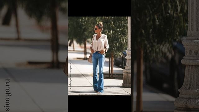 С чем носить Джинсы-Клёш? Модные луки 2022/2023