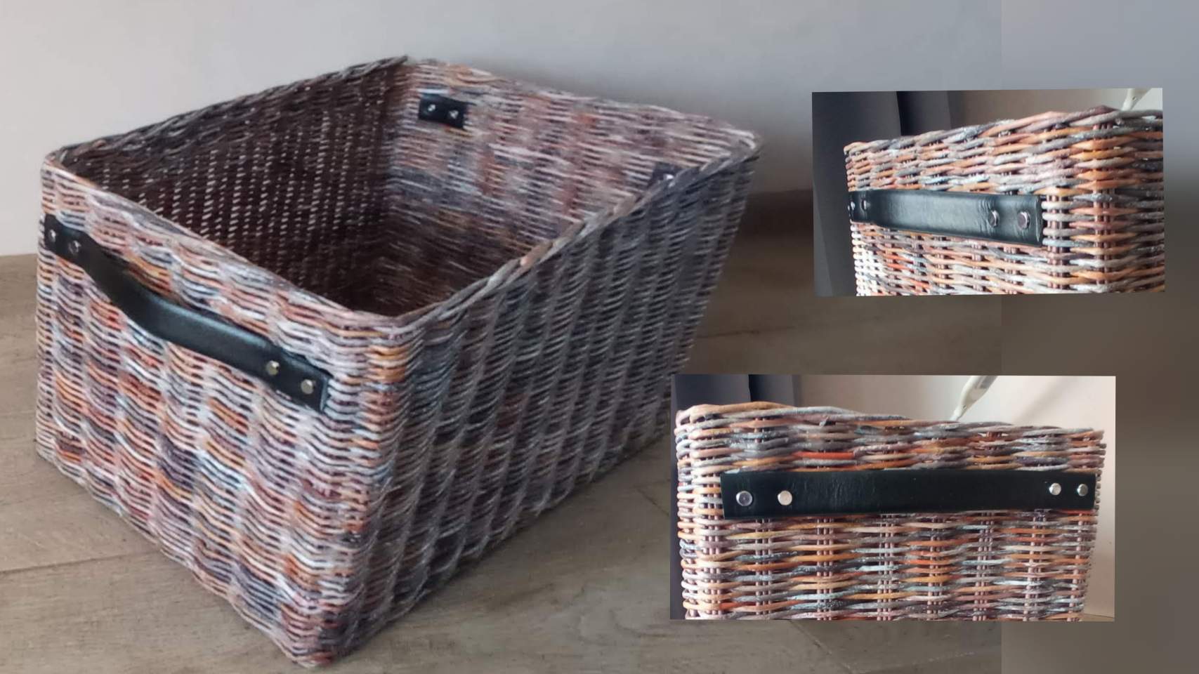 МК. Большая коробка "Меланж" из бумажной лозы. Часть 2. #92(2)