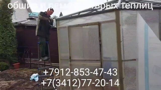 Обшив и ремонт старых теплиц в г. Ижевске ул. Апрельская 12  +7912-853-47-43 или +7(3412)77-20-14