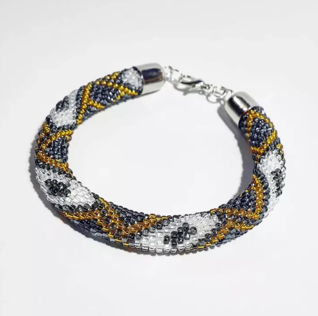 Жгут из бисера полустолбиком. МАСТЕР КЛАСС. Русский способ. Бисеровязание. TUTORIAL. DIY