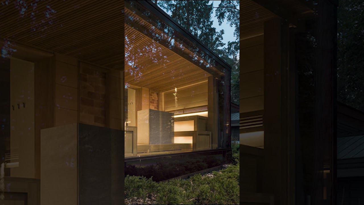 Стеклянная сауна и зимний сад  #сауна