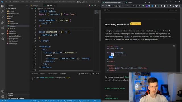 Полный курс Vue 3 _ #3 Основы реактивности компонента Vue